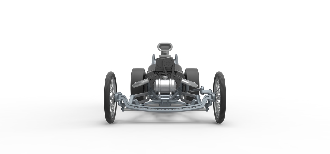 3D Printed Front engine old school dragster with V8 Version 3 Scale 1: ...