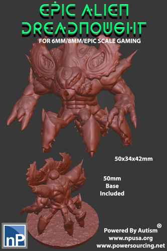 3D Printed 6mm/8mm Epic Alien Dreadnought by np-dev | Pinshape