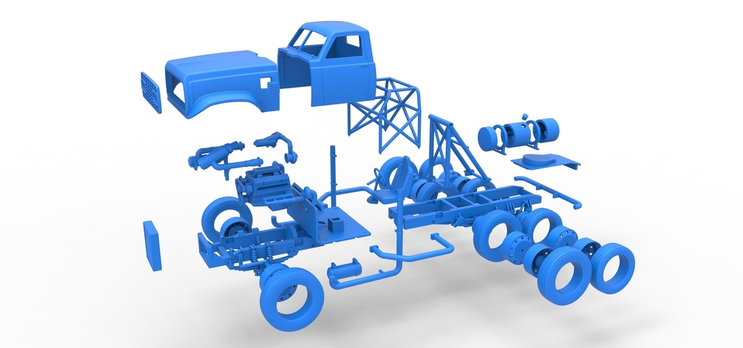 3D Printed Vintage GATR Racing Semi truck Version 3 Scale 1:25 by ...