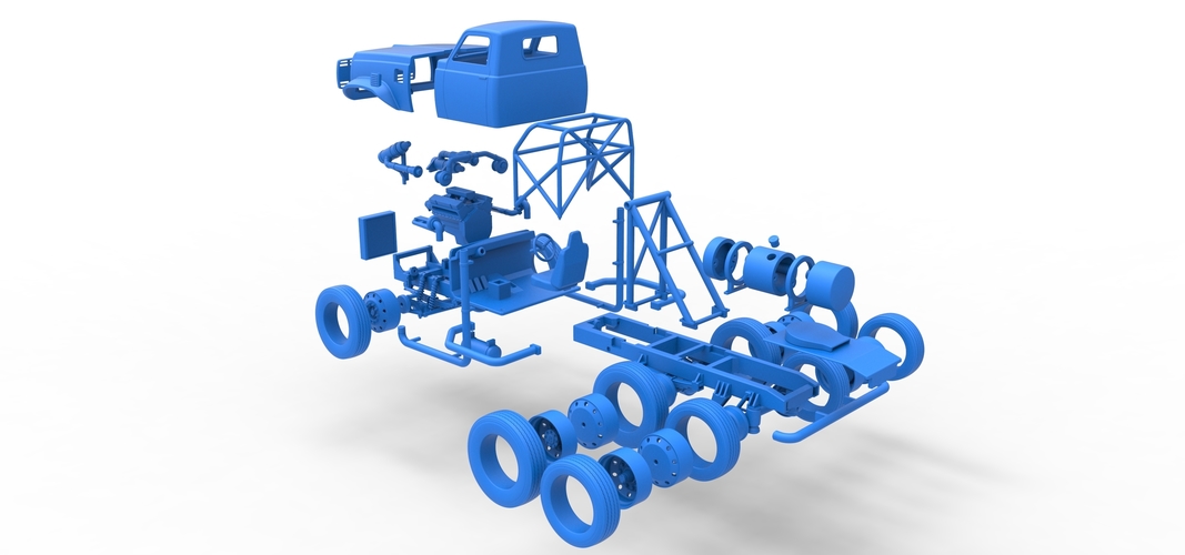 3D Printed Vintage GATR Racing Semi truck Version 3 Scale 1:25 by ...