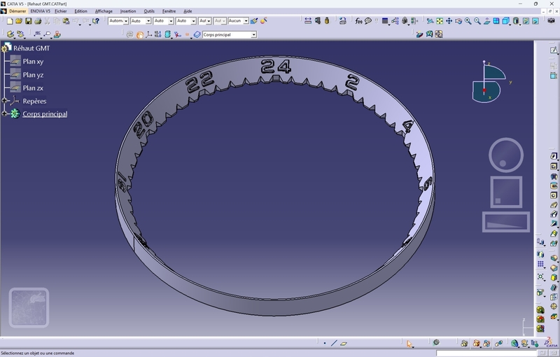 Seiko SKX007 GMT chapter ring - Pinshape