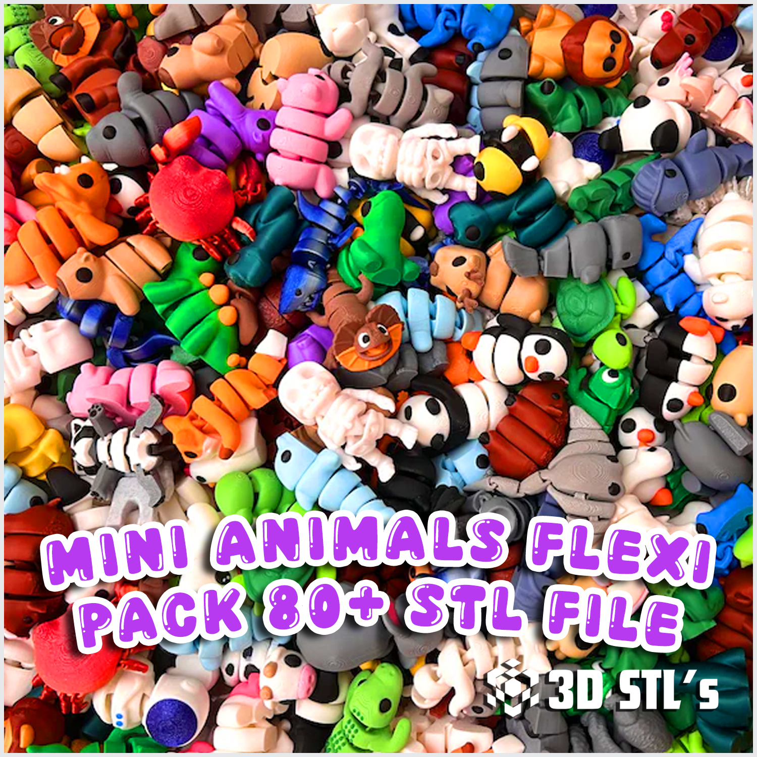 3D Printed Mini Animals Flexi Pack Articulated 3D Print Fidget Toys STL by amineboky | Pinshape