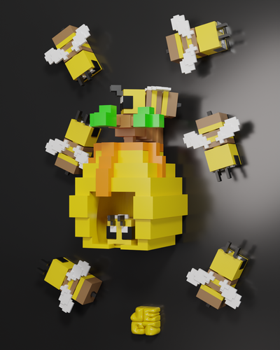 3D Printed Bee minecraft by JECTART | Pinshape