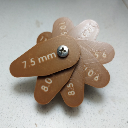3D Printed INTERNAL FILLET GAUGE 0.5 - 14MM by 3dmakercad | Pinshape