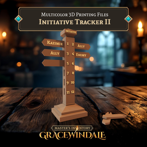 3D Printed Initiative Tracker II by Gracewindale | Pinshape