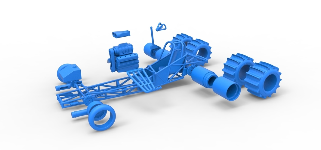 3D Printed Vintage Funny Car Base for Sand drag racing Scale 1:25 by ...