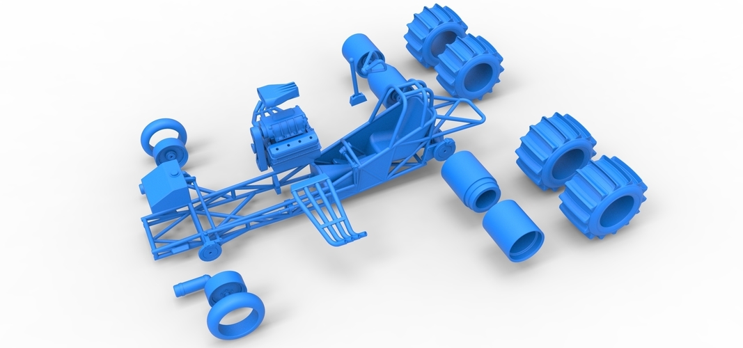 3D Printed Vintage Funny Car Base for Sand drag racing Scale 1:25 by ...