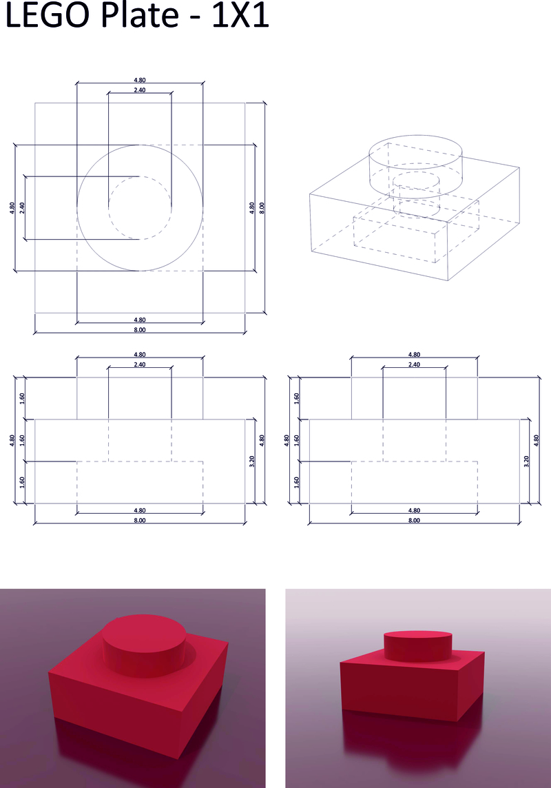 LEGO Plate 1X1 - Pinshape