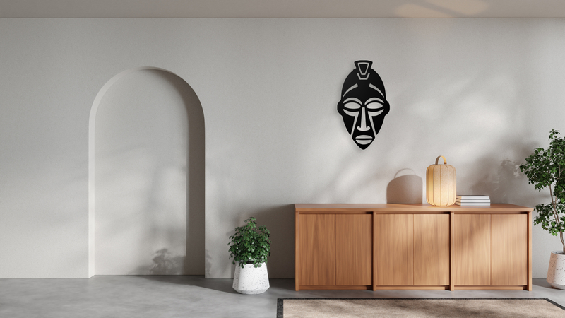 Stylized African Mask Wall Art - Pinshape