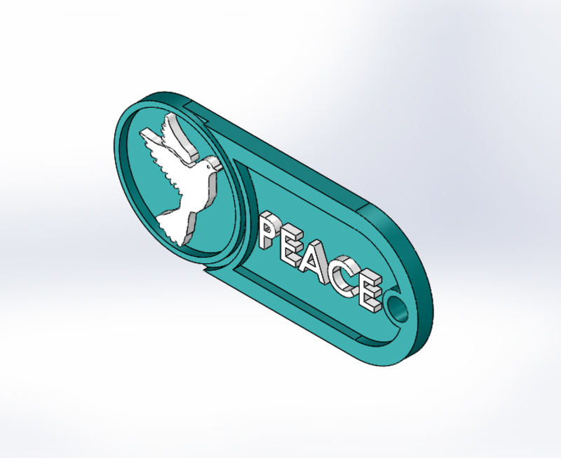 Key Chain-Peace-2 - Pinshape