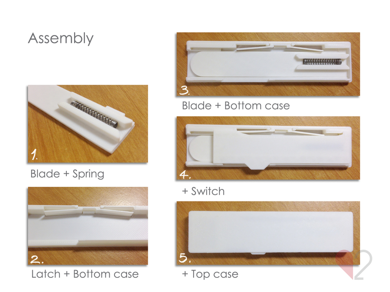 Pen spring double action OTF knife - Pinshape