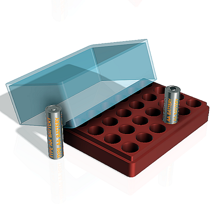 24 Pack AA Battery Organizer - Pinshape