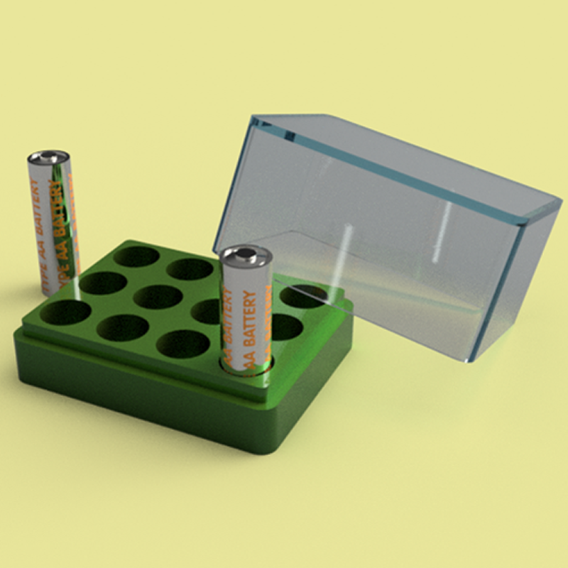 12 Pack AA Battery Organizer - Pinshape
