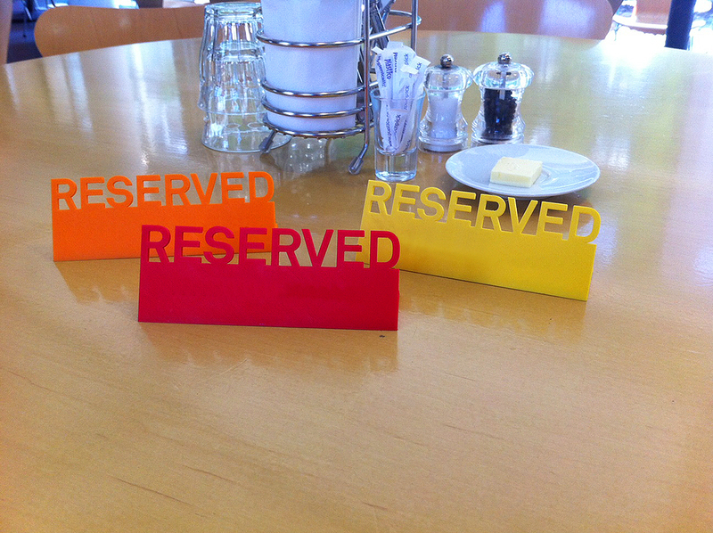 Table Reserved sign - Pinshape