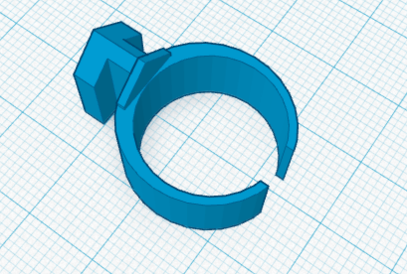 Ring with Surface Attachment - Pinshape