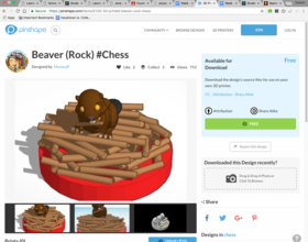 3D Printed Beaver (Rock) #Chess by MorenaP | Pinshape