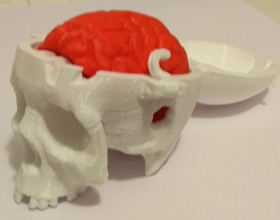 3D Printed Boneheads: Skull Box w/ Brain - via 3DKitbash.com by ...